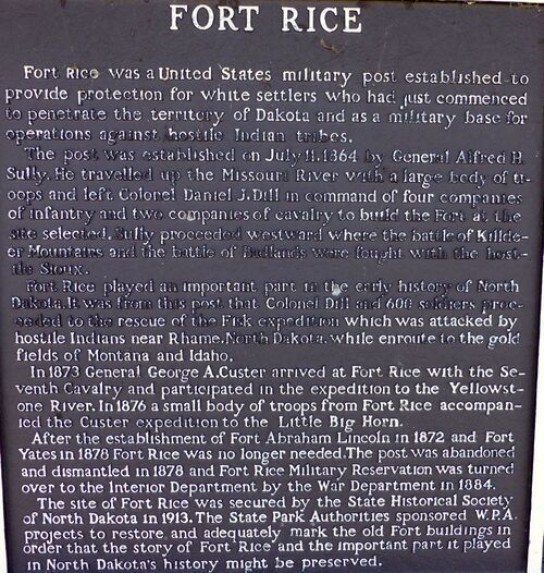 Fort Rice (1) - FortWiki Historic U.S. and Canadian Forts